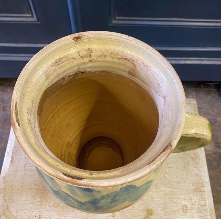 Antique Hungarian Rustic Earthenware Jug Vase, Confit Pot For Sale at ...