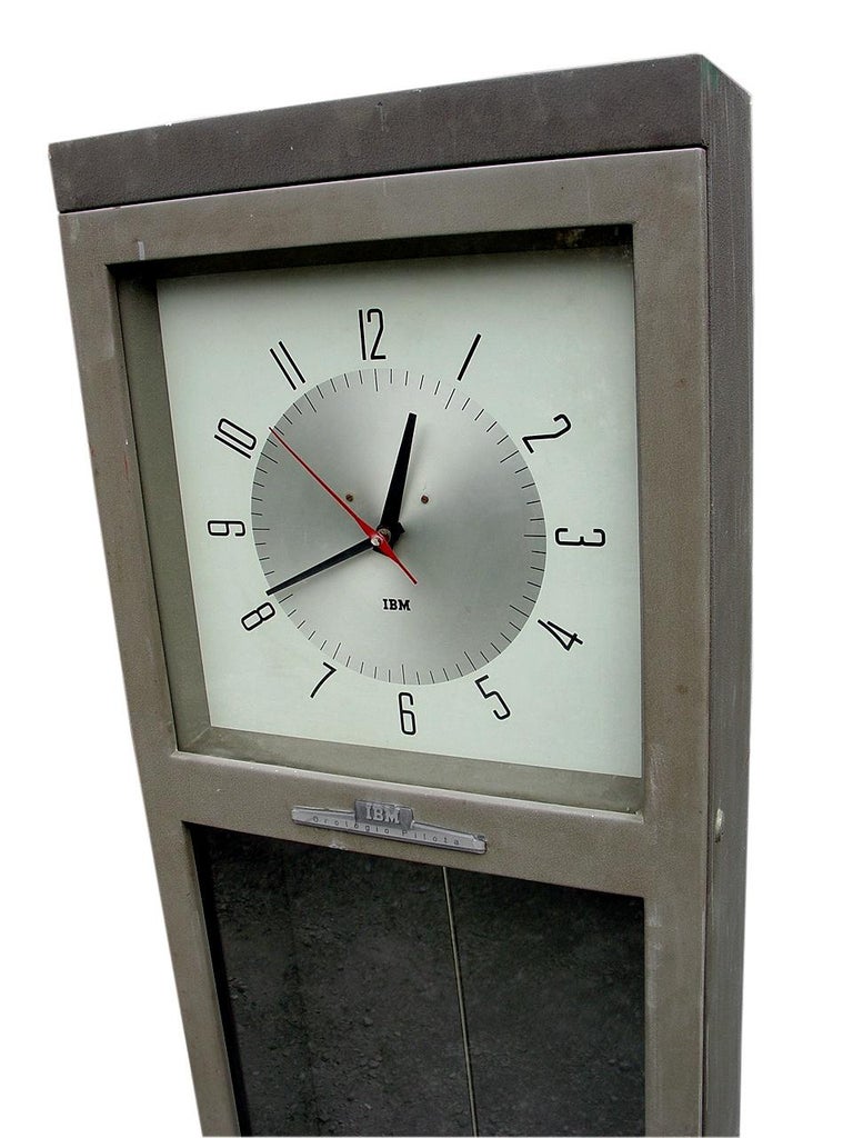 Vintage Ibm Master Long Clock Electro Mechanical Pendulum 1960 For Sale ...