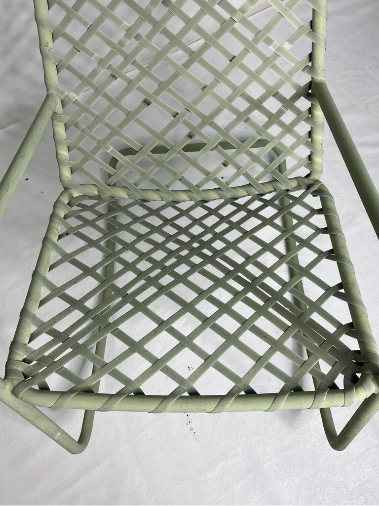 Vintage Iconic Brown Jordan Pale Green "Tamiami" Woven Rocking Chair ...