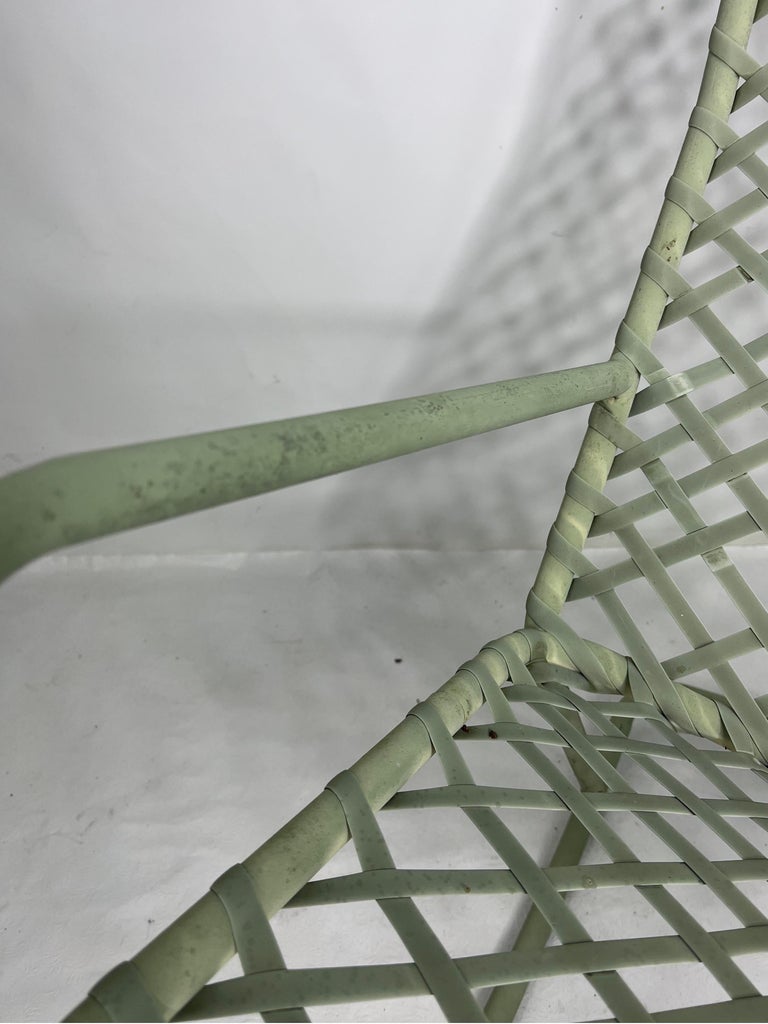 Vintage Iconic Brown Jordan Pale Green "Tamiami" Woven Rocking Chair ...
