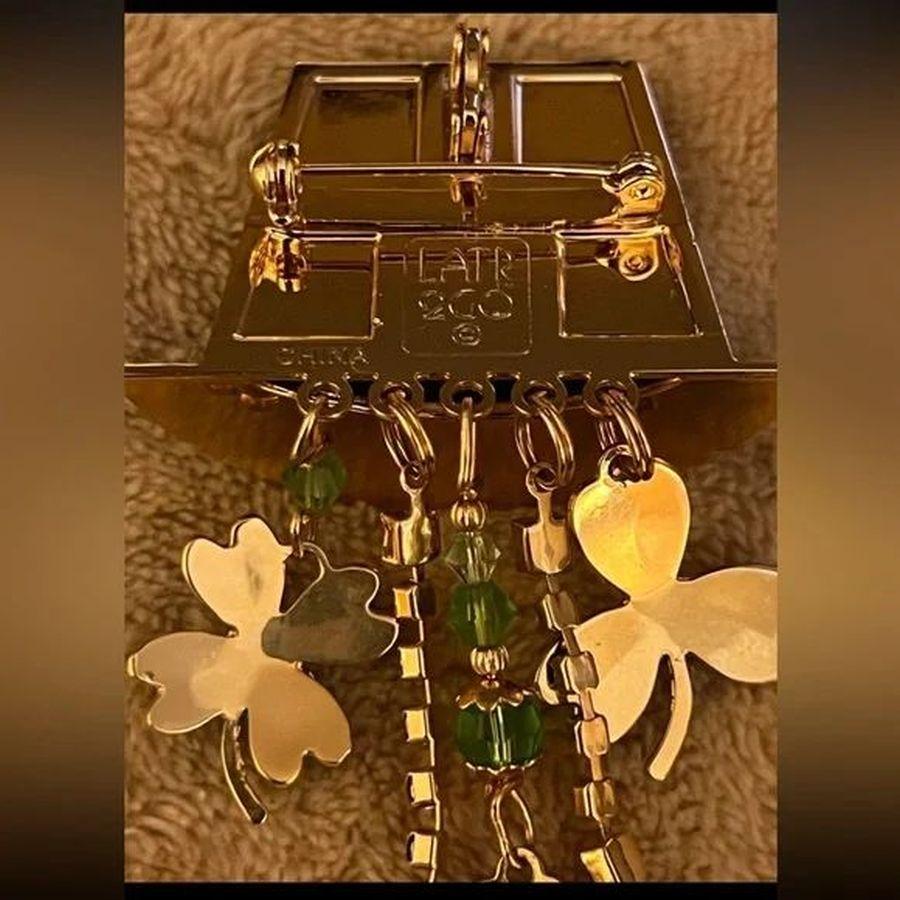 Vintage Iconic Lunch at The Ritz St. Patrick’s Four-Leaf Clover Brooch ...