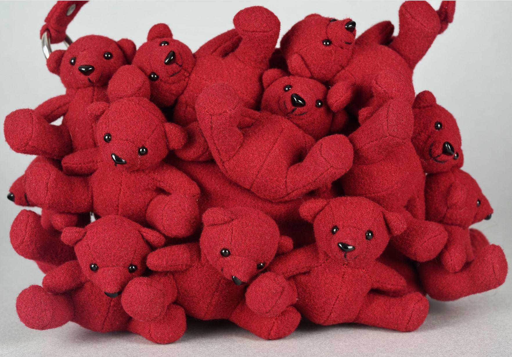 Vintage Iconic MOSCHINO Teddy Bear Red Toy Plush Whimsical Hand ...