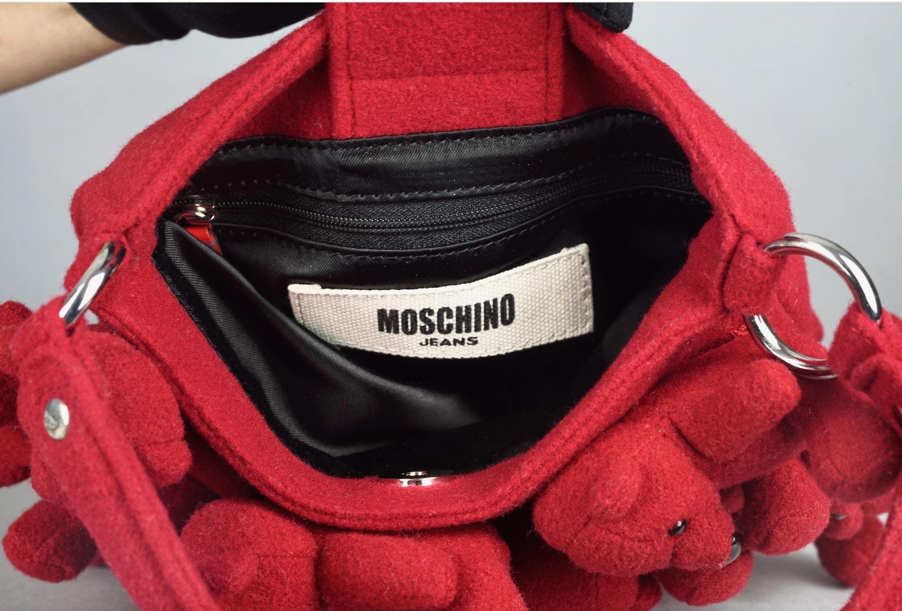 Vintage Iconic MOSCHINO Teddy Bear Red Toy Plush Whimsical Hand ...