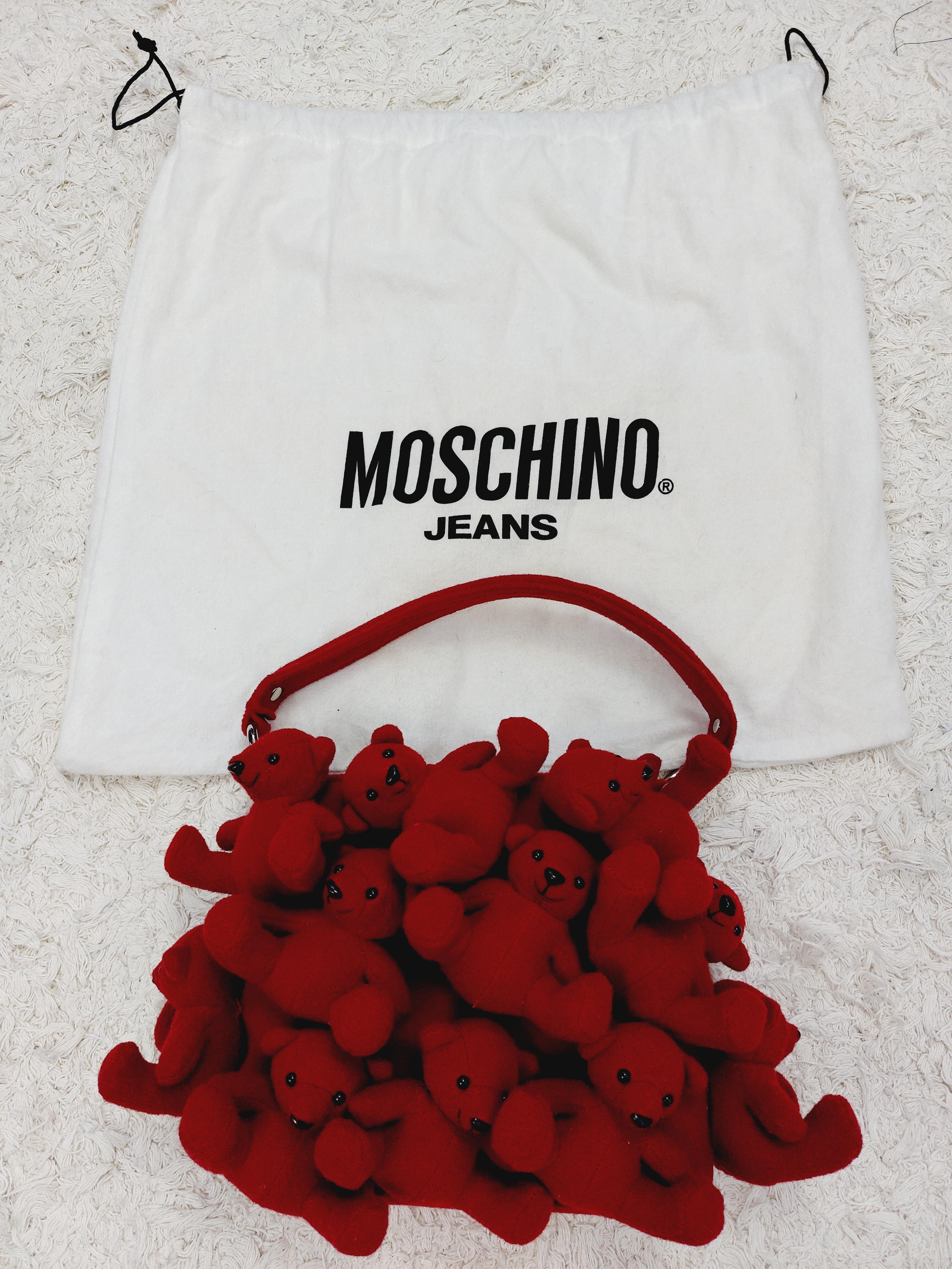 Vintage Iconic MOSCHINO Teddy Bear Red Toy Plush Whimsical Hand ...