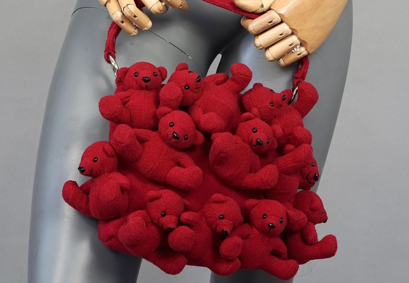 Vintage Iconic MOSCHINO Teddy Bear Red Toy Plush Whimsical Hand ...