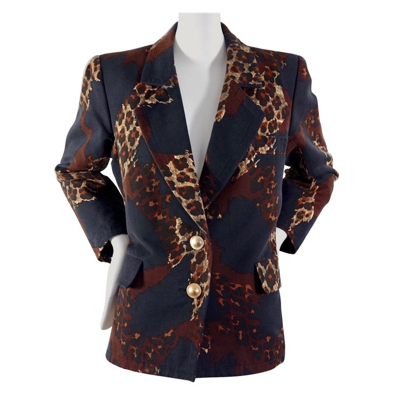 Vintage Iconic YVES SAINT LAURENT Ysl Rive Gauche Leopard Print Blazer ...