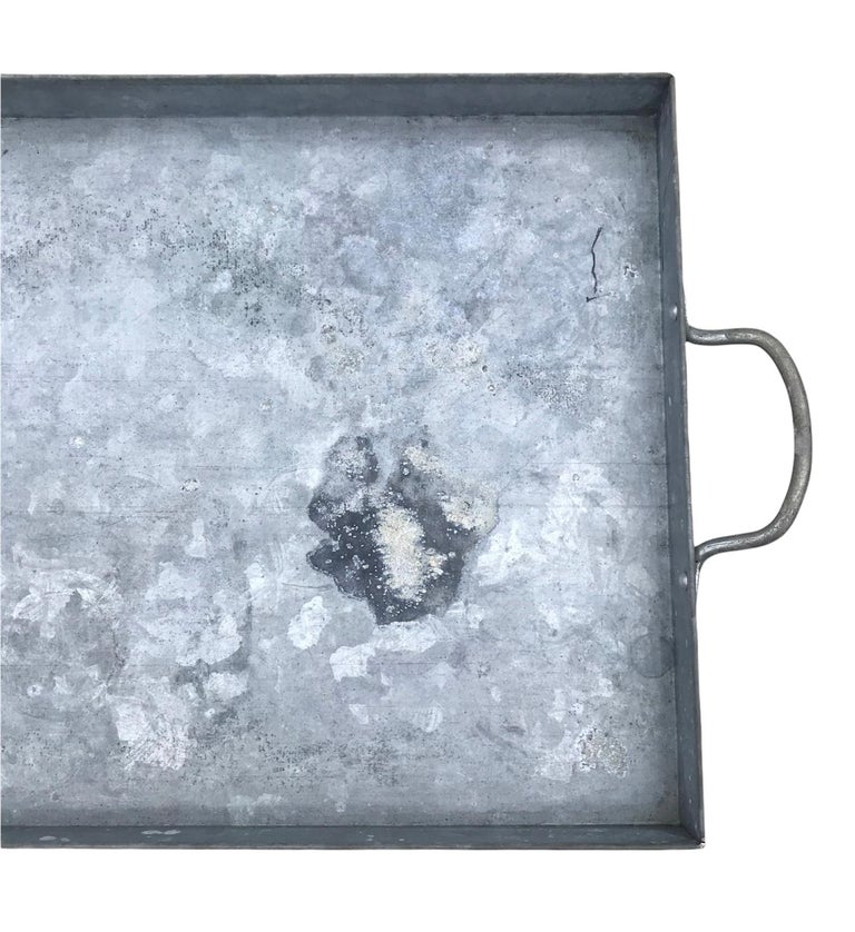 Vintage IKEA Galvanized Metal Folding Tray Table For Sale at 1stDibs