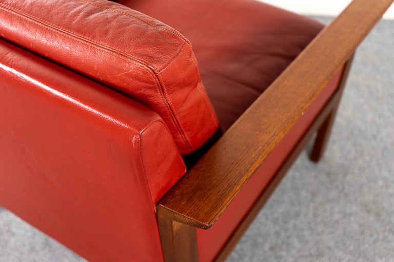 Vintage Ikea Teak and Leather "Skanor" Lounge Chair by Gillis Lundgren ...