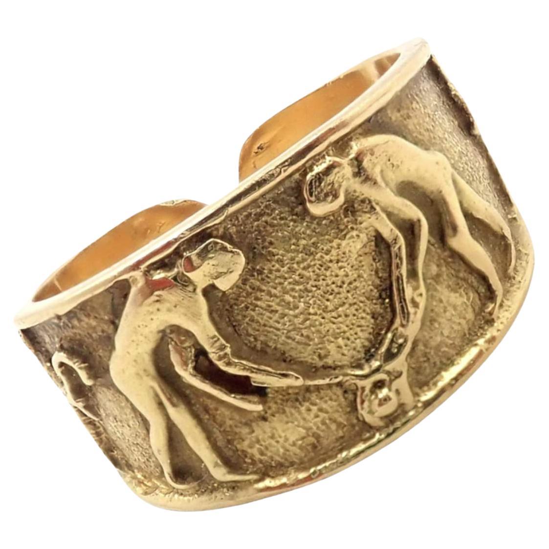 Ilias Lalaounis Gold Ruby Sapphire Dome Band Ring at 1stDibs