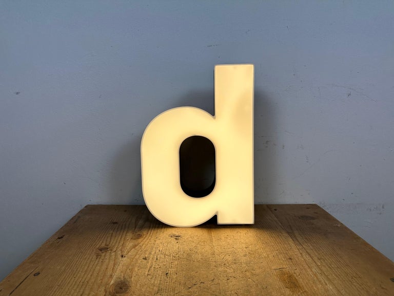 Vintage Illuminated Letter D, 1970s For Sale at 1stDibs