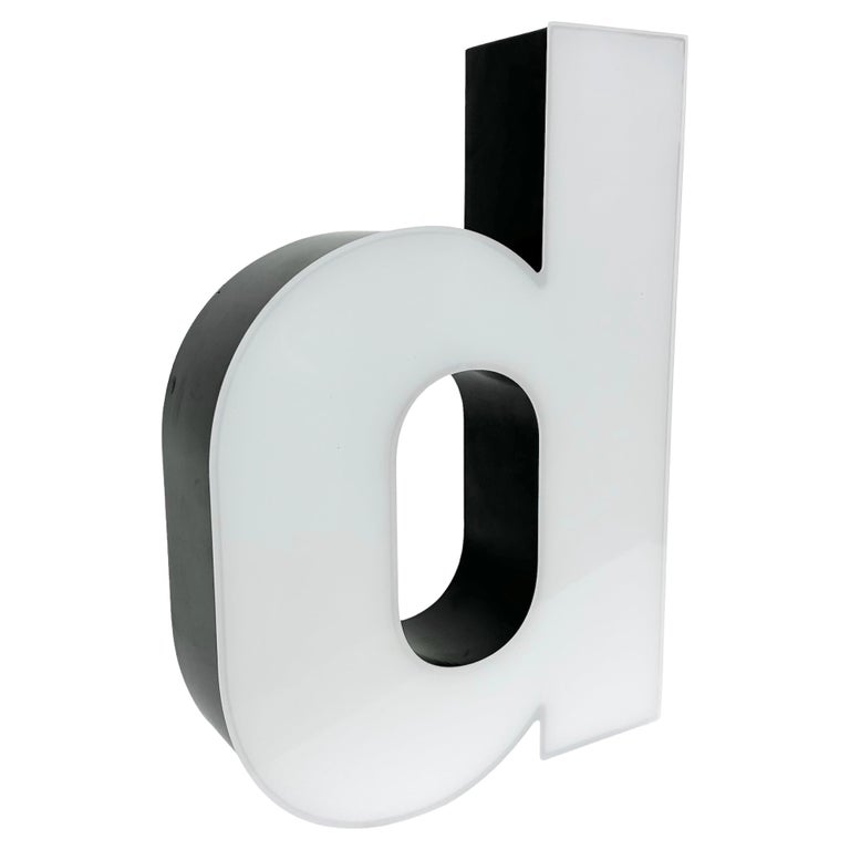 Vintage Illuminated Letter D, 1970s For Sale at 1stDibs