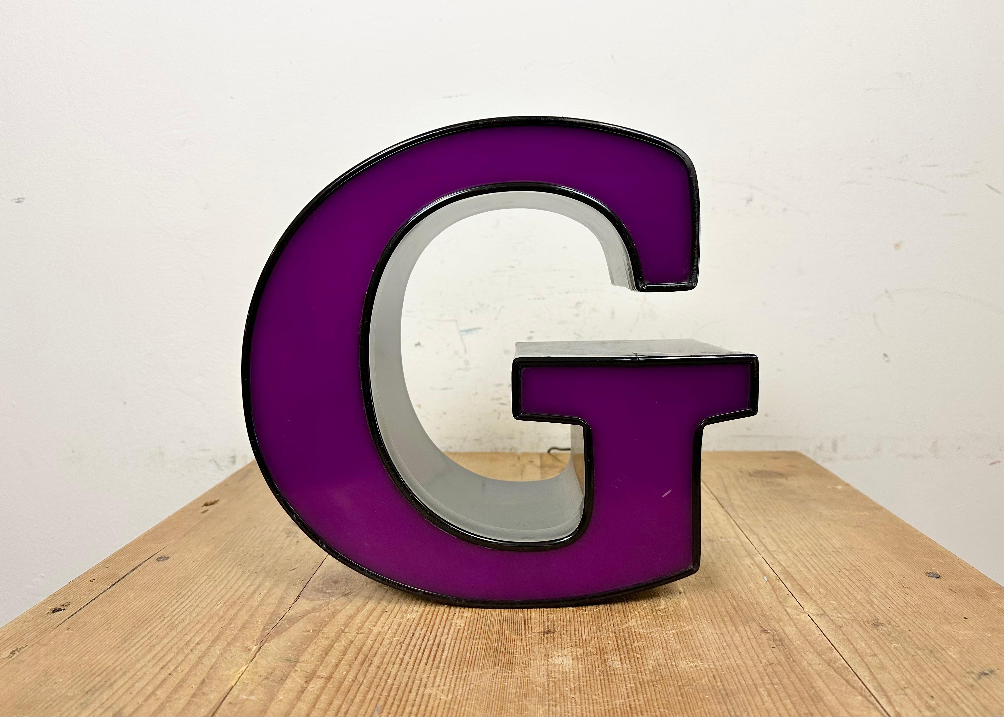 Vintage Illuminated Letter G, 1980s For Sale at 1stDibs | purple letter g
