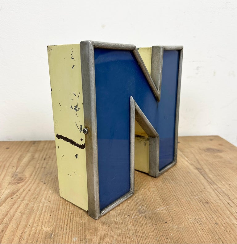 Vintage Illuminated Letter N, 1970s For Sale at 1stDibs