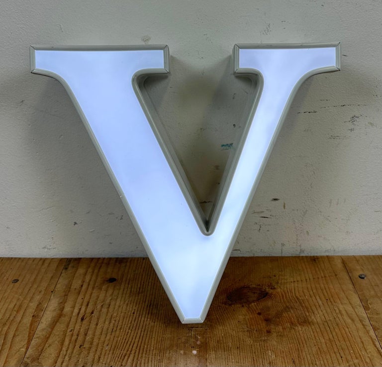 Vintage Illuminated Letter v, 1980s For Sale at 1stDibs