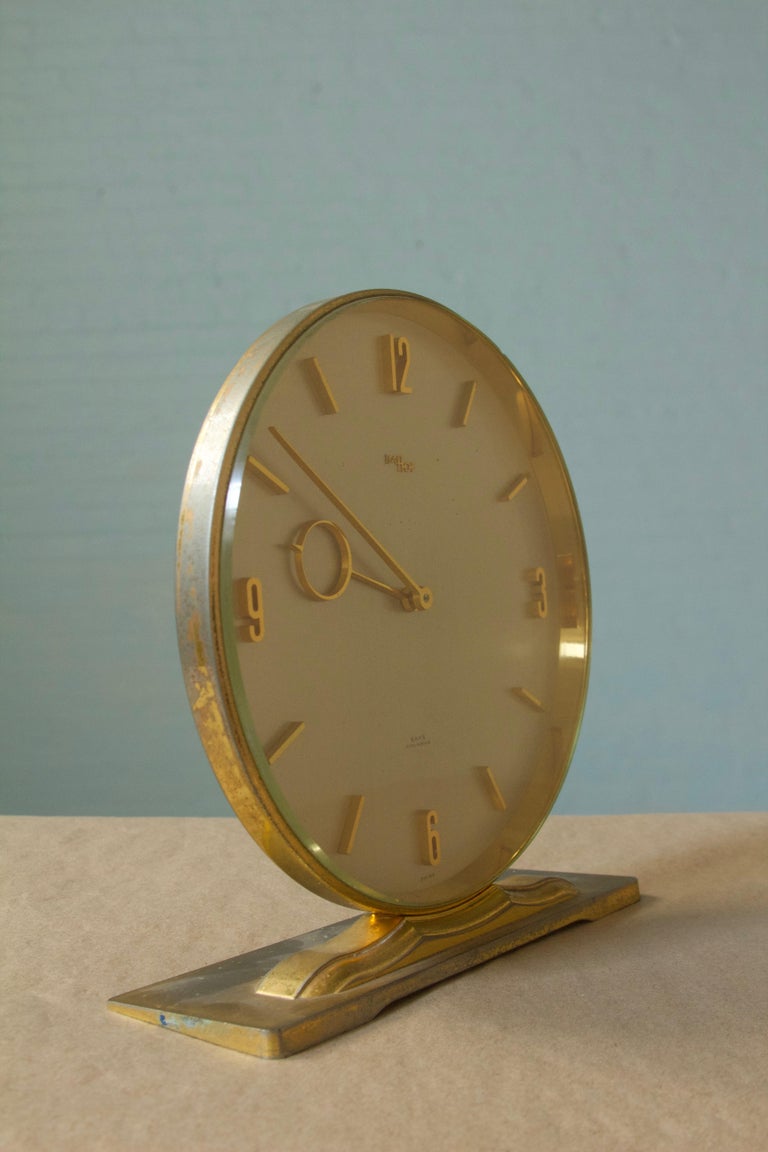 Vintage Imhof for Saks Fifth Avenue Circular Brass Desk Clock ...