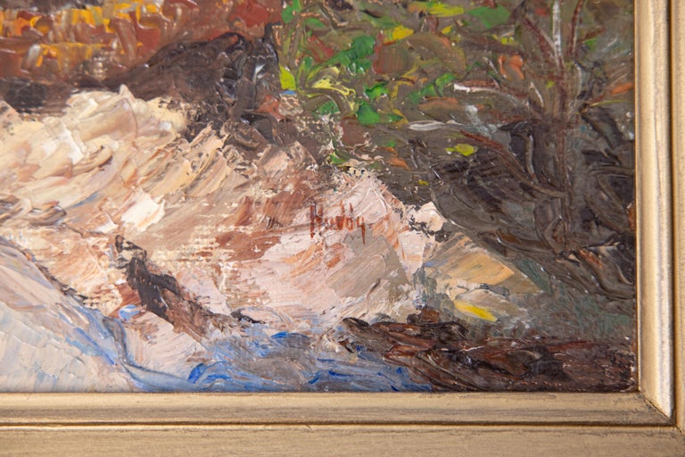 Vintage Impasto Mountains American Southwest Landscape Oil Painting ...