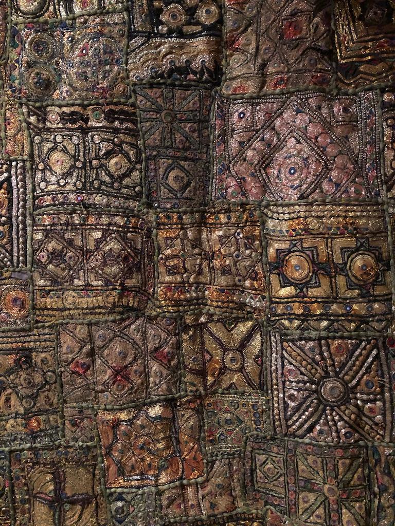 Vintage Indian Decorative Embroidered Patchwork Tapestry For Sale at ...