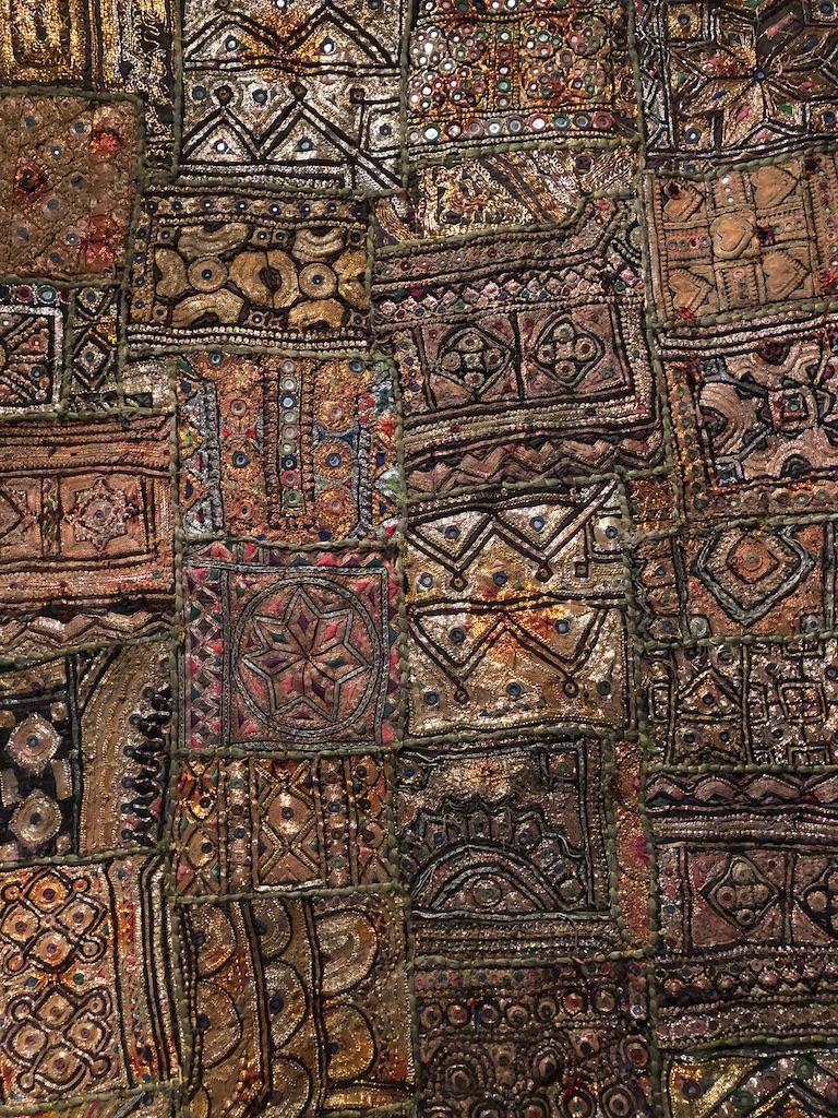 Vintage Indian Decorative Embroidered Patchwork Tapestry For Sale at ...