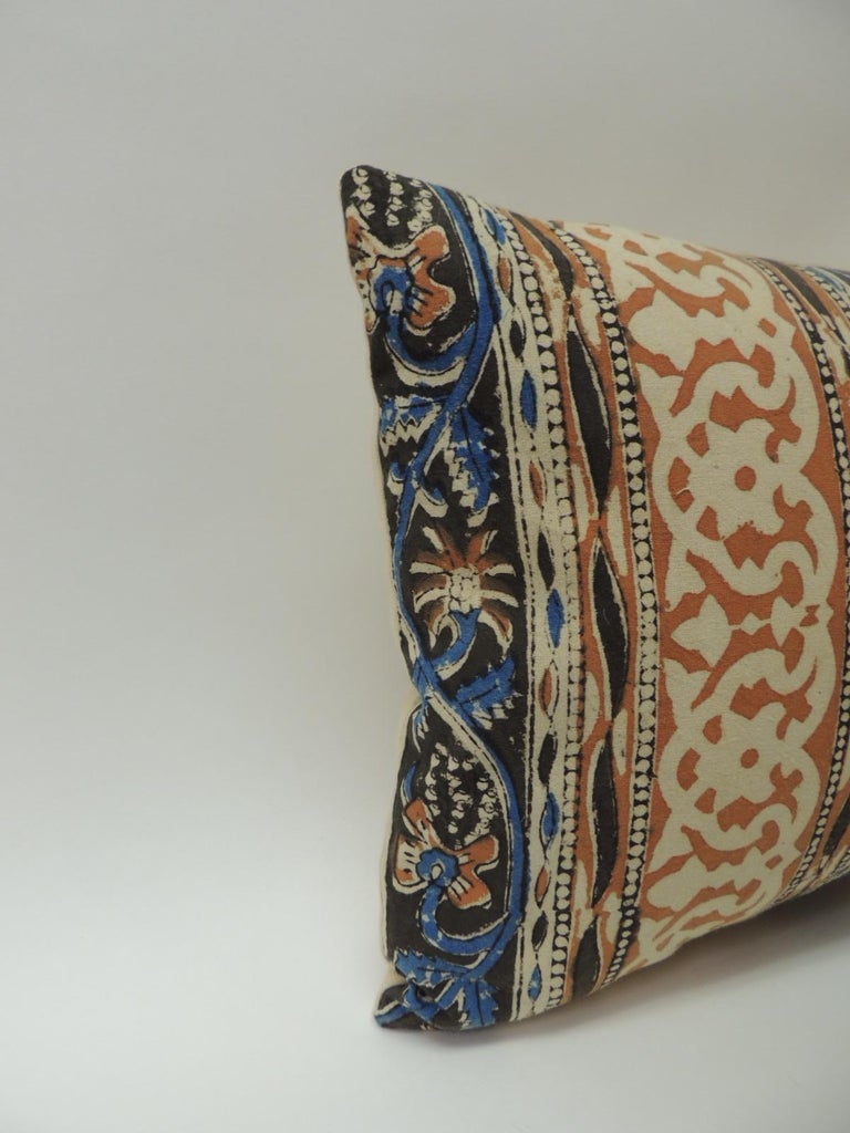 Vintage Indian Hand-Blocked Artisanal Textile Decorative Lumbar Pillow ...