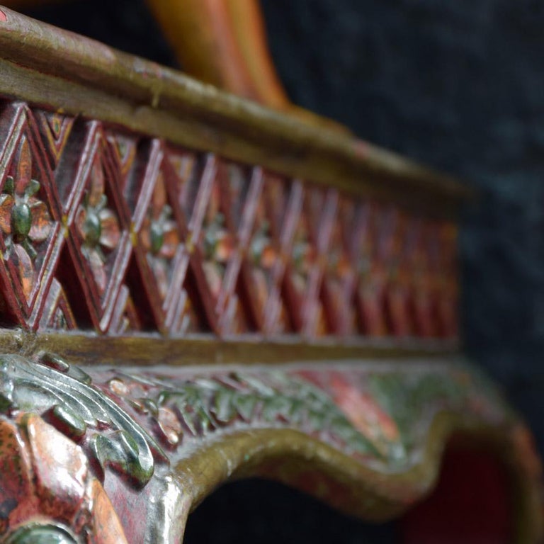 Vintage Indian Hand Carved Oversized Folk Art Throne at 1stDibs