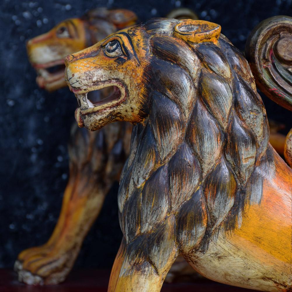 Vintage Indian Hand Carved Oversized Folk Art Throne at 1stDibs