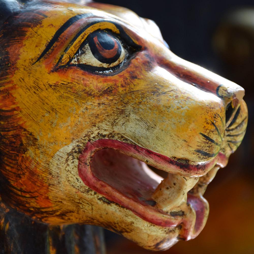 Vintage Indian Hand Carved Oversized Folk Art Throne at 1stDibs