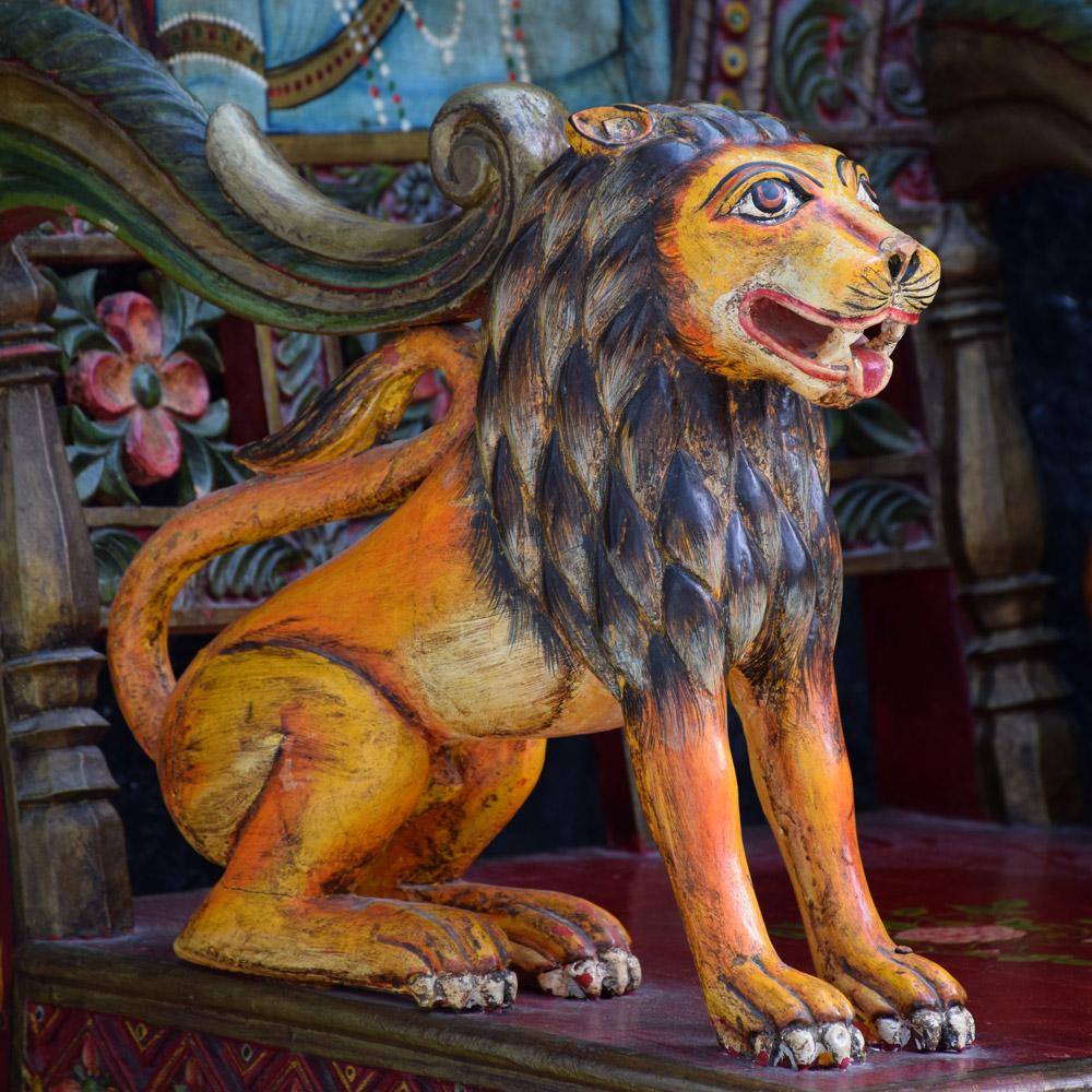 Vintage Indian Hand Carved Oversized Folk Art Throne at 1stDibs