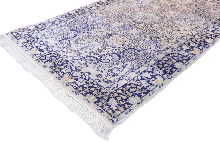 Vintage Indian Kashmir Accent Rug with European Cottage and Chinoiserie ...