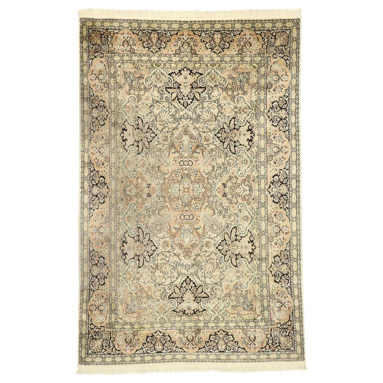 Vintage Indian Kashmir Rug with Art Nouveau Rococo Style For Sale at ...