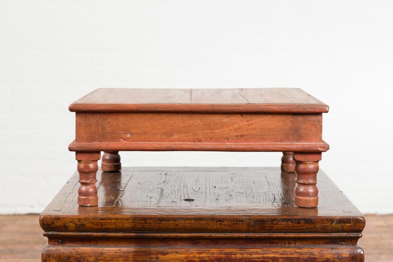 Vintage Indian Low Wooden Prayer Table with Turned Legs at 1stDibs ...