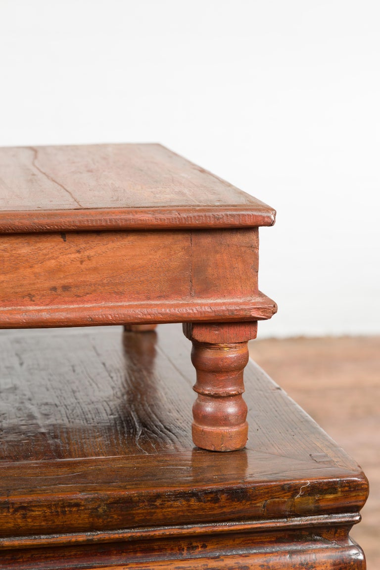 Vintage Indian Low Wooden Prayer Table with Turned Legs at 1stDibs ...