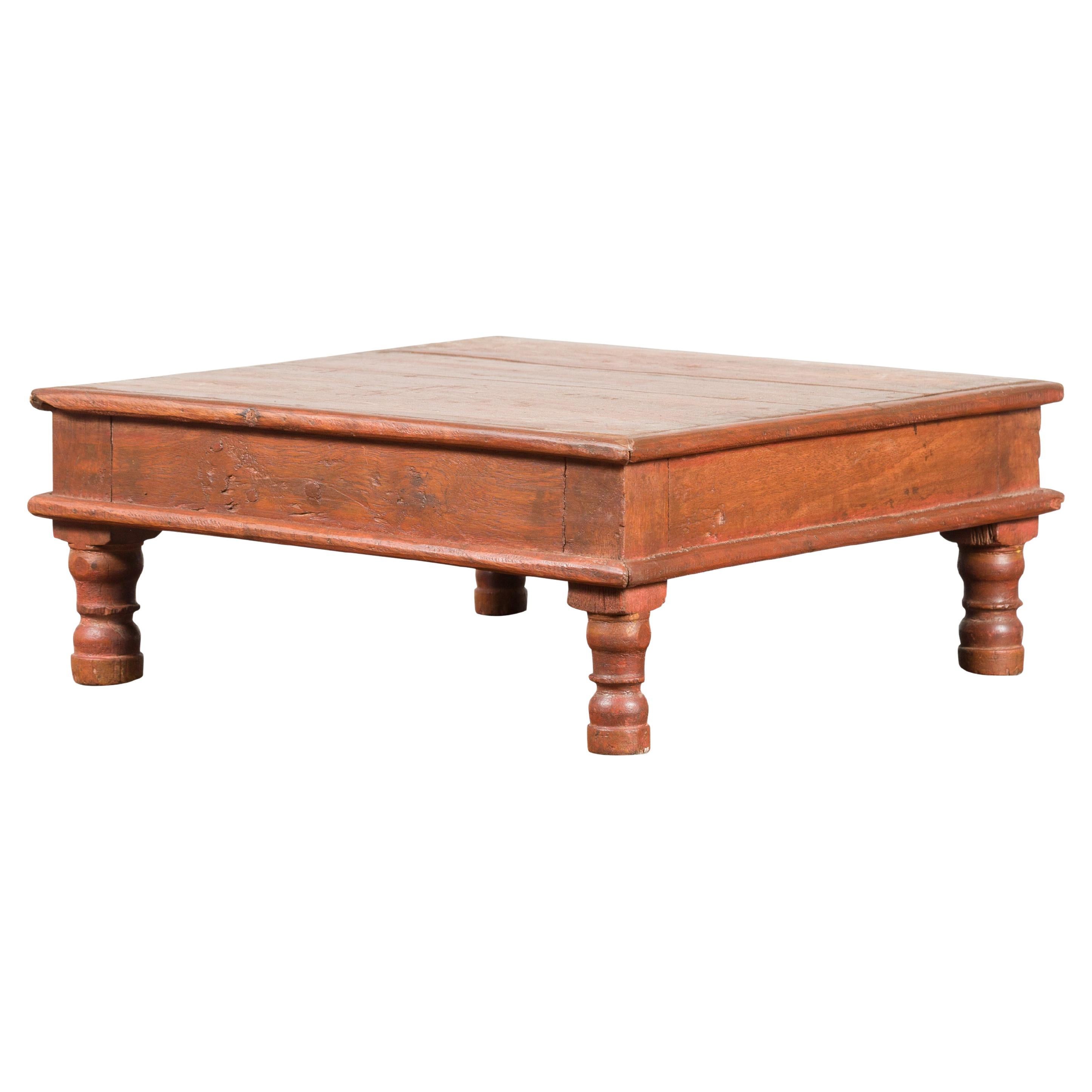 Petite Japanese 19th Century Keyaki Wood Low Prayer Table with Curving ...