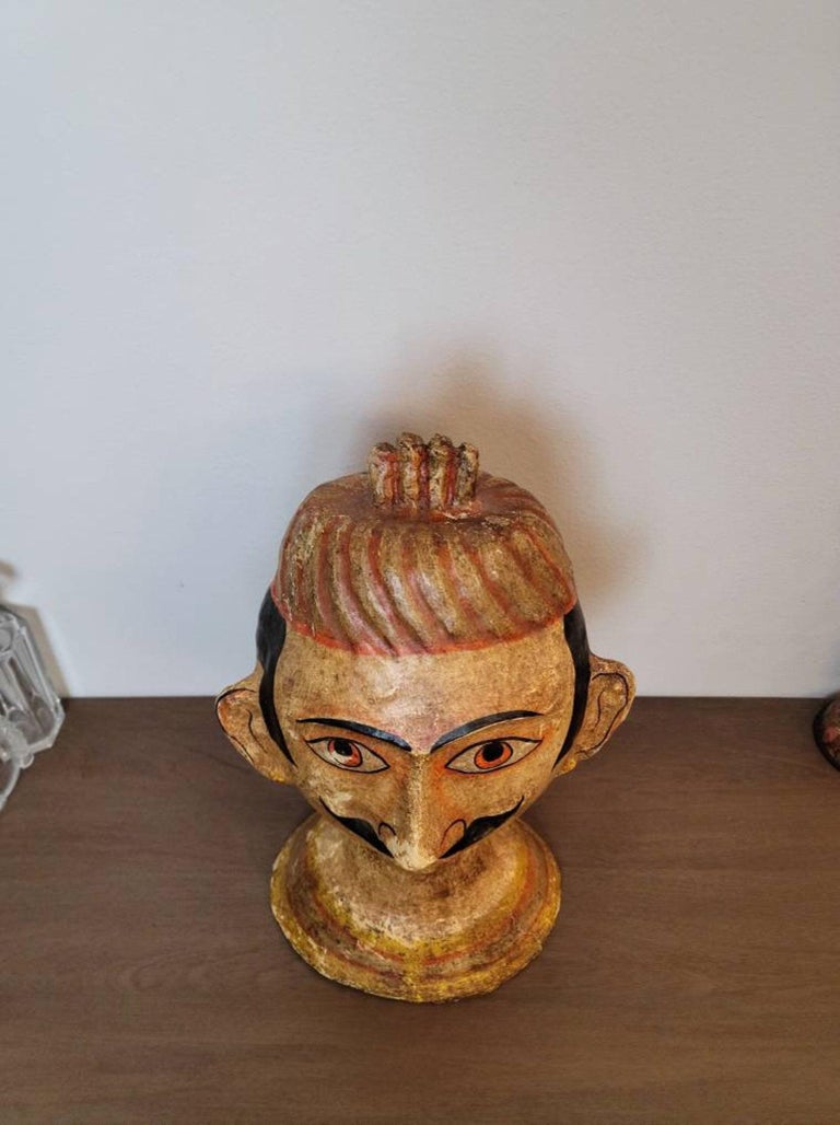 Vintage Indian Noble Papier Mache Maharajah Bust Sculpture For Sale at ...