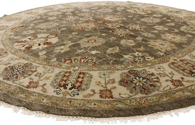 Vintage Indian Round Area Rug, Circular Rug with Arts and Crafts Style ...
