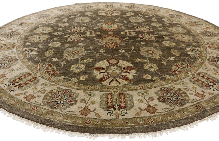 Vintage Indian Round Area Rug, Circular Rug with Arts and Crafts Style ...