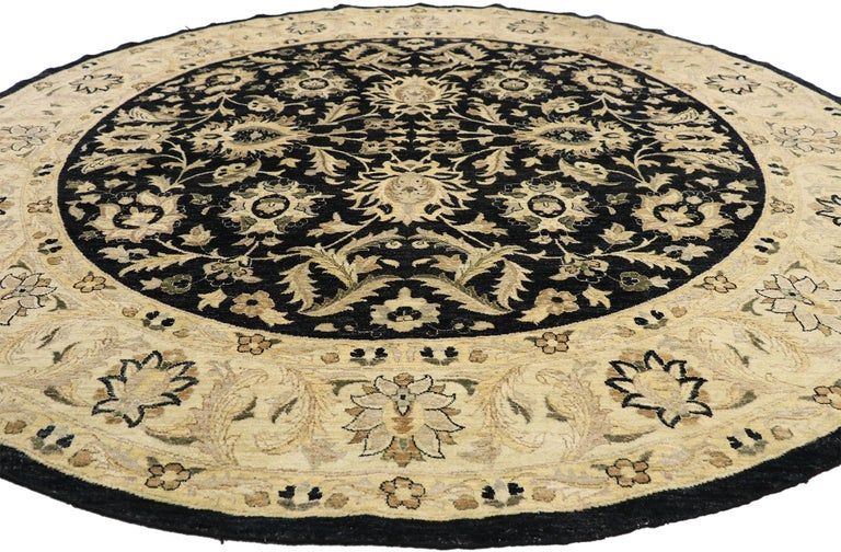 Vintage Indian Round Area Rug, Circular Rug with Modern Amish Style For ...