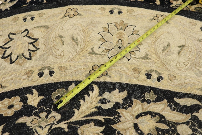 Vintage Indian Round Area Rug, Circular Rug with Modern Amish Style For ...