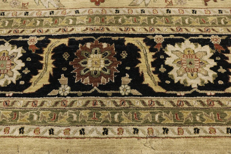 Vintage Indian Rug with Classic Colonial Revival Style For Sale at 1stDibs