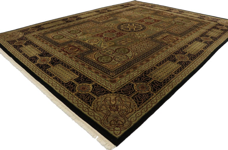 Vintage Indian Rug with Regal Baroque Style For Sale at 1stDibs