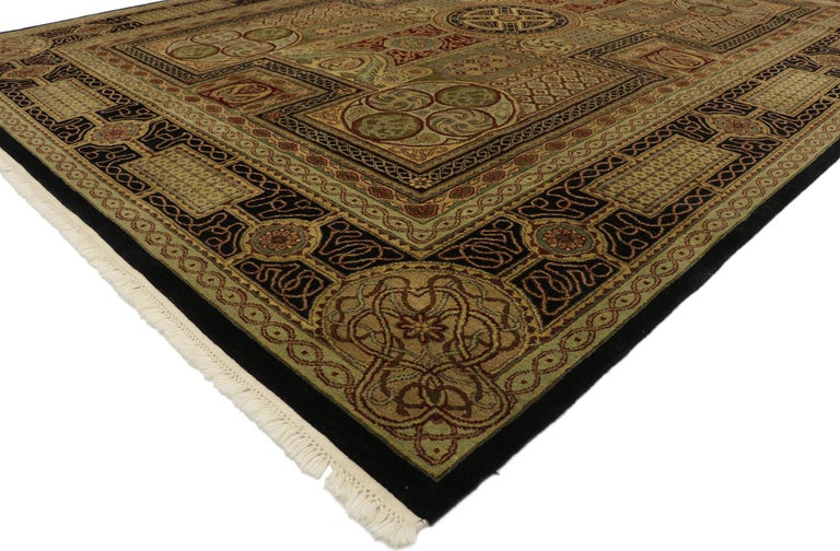 Vintage Indian Rug with Regal Baroque Style For Sale at 1stDibs