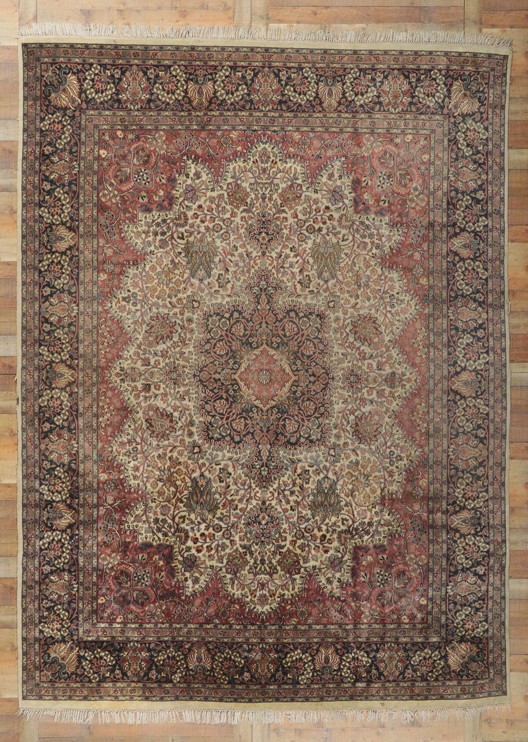 Vintage Indian Rug with Victorian Style For Sale at 1stDibs | victorian ...