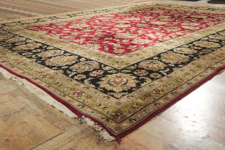 Vintage Indian Rug with Victorian Style For Sale at 1stDibs