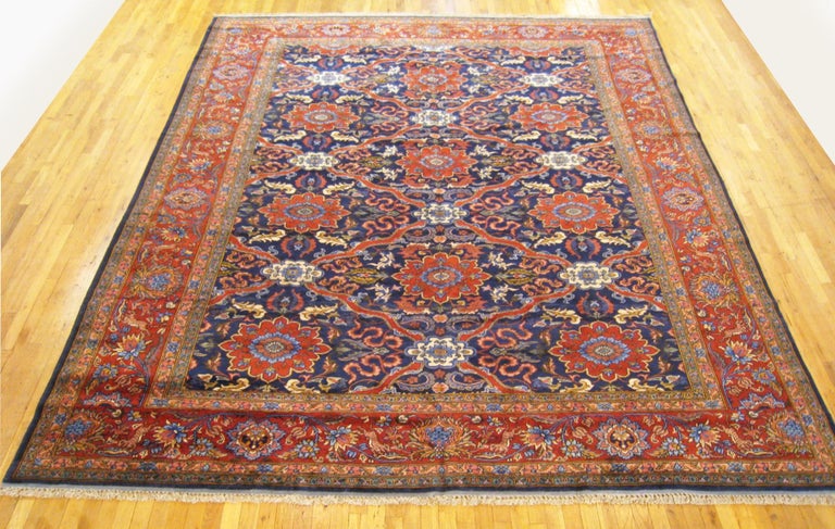 Vintage Indian Tabriz Oriental Carpet in Room Size with Repeating ...