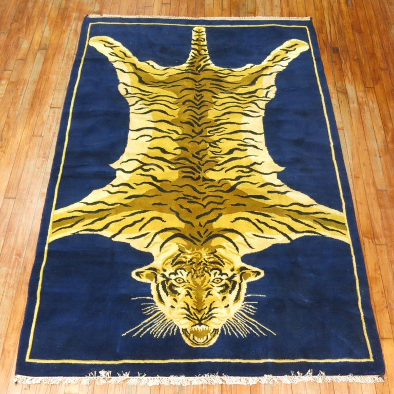 Vintage Indian Tiger Rug at 1stDibs