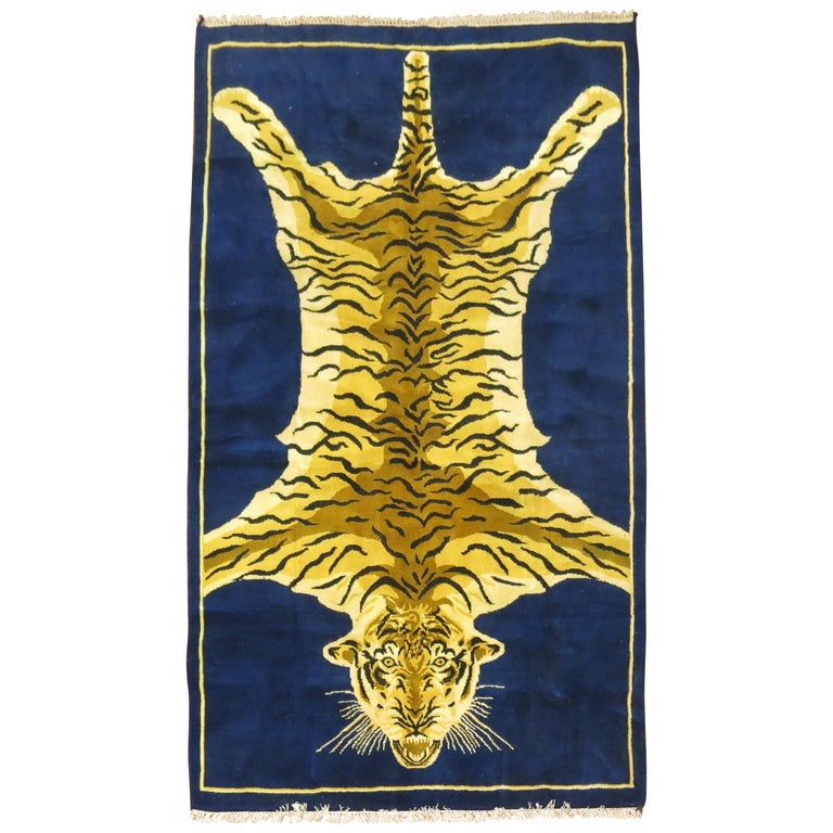 Vintage Indian Tiger Rug at 1stDibs