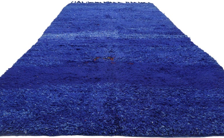 Vintage Indigo Beni M'Guild Moroccan Rug, Berber Blue Moroccan Carpet ...