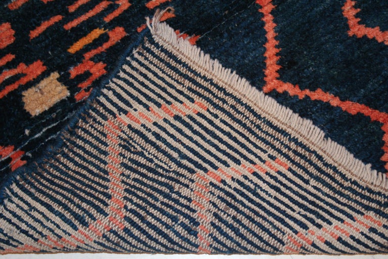 Vintage Indigo Blue Abstract Design Tribal Rug For Sale at 1stDibs ...