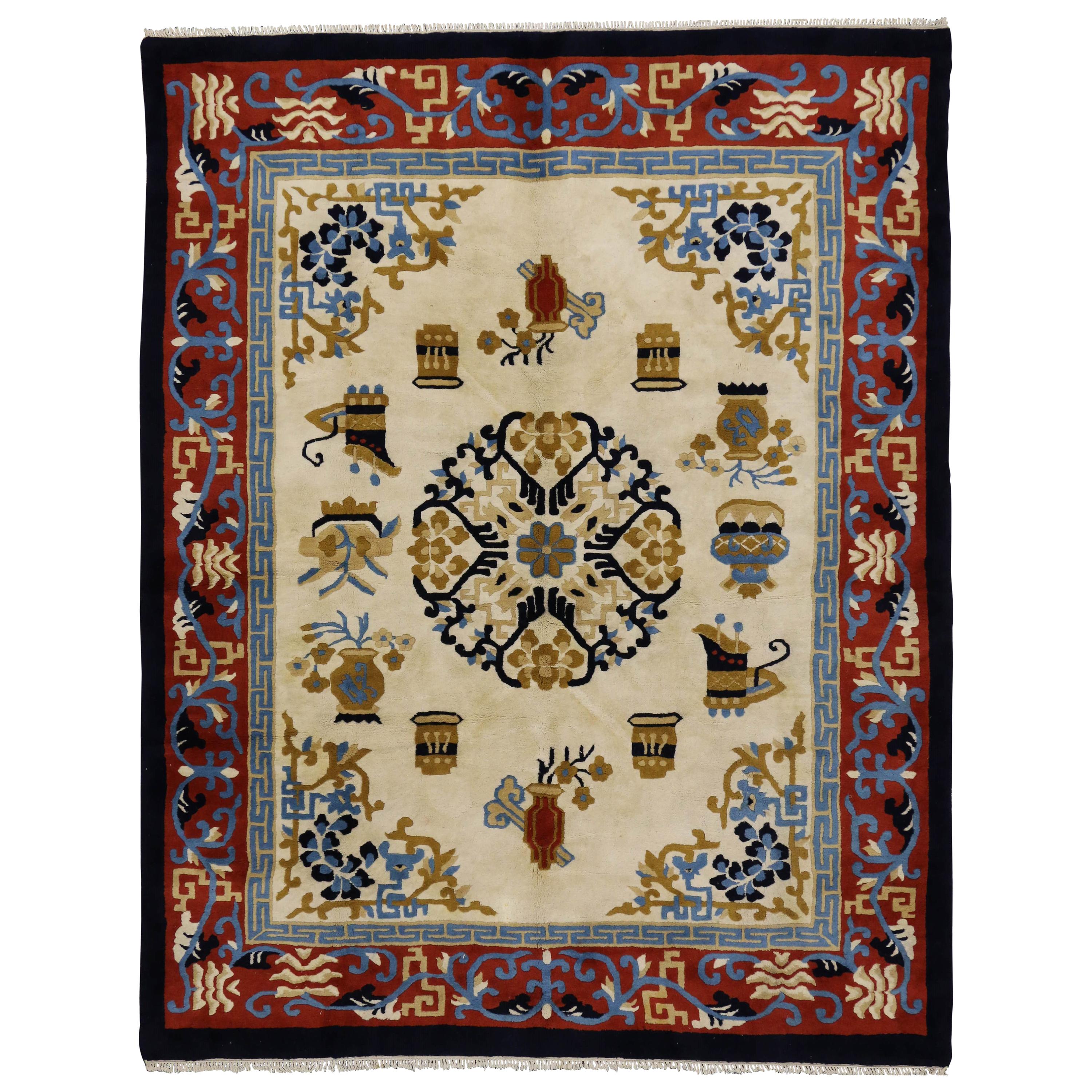 Art Deco Rug, Carpet from India Multi Colored Hand Woven Rug For Sale ...
