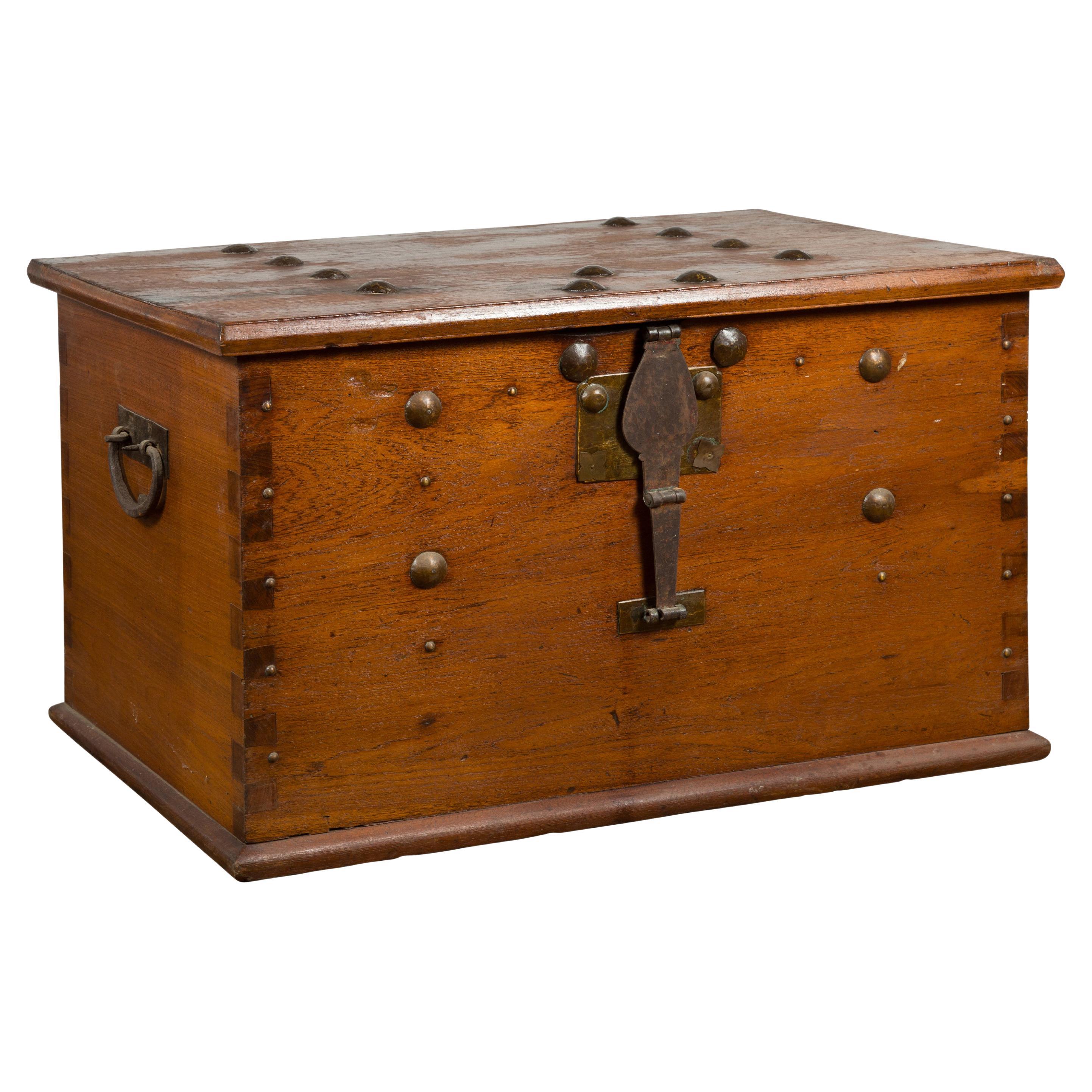 Indonesian Vintage Chest with Unique Latch and Side Handles For Sale at ...