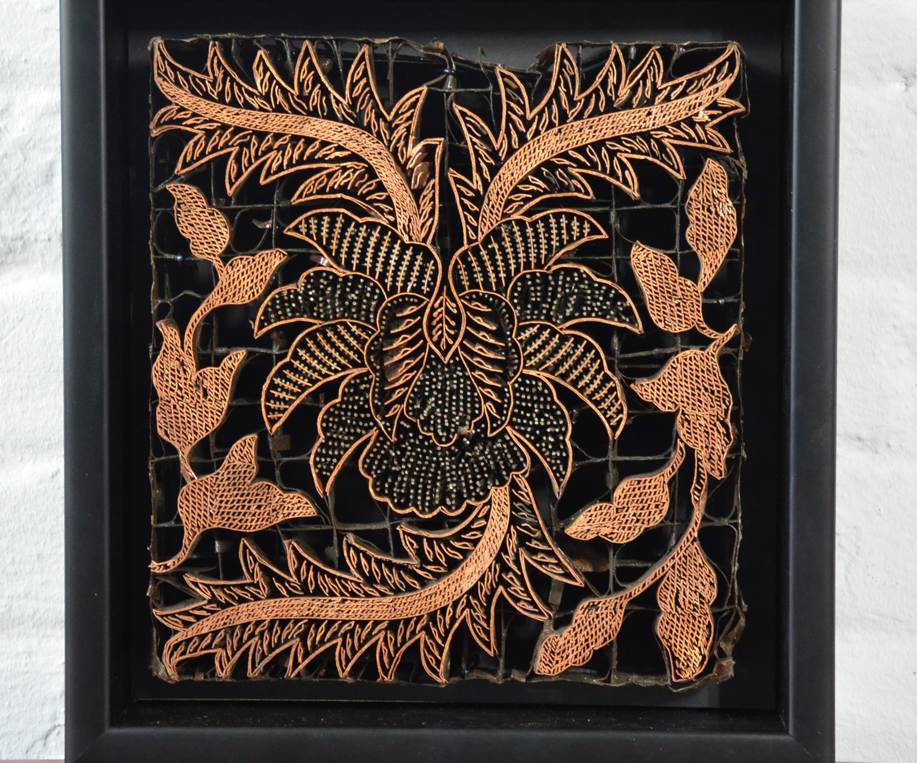 Vintage Indonesian Copper Batik Textile Printing Block Mounted in ...